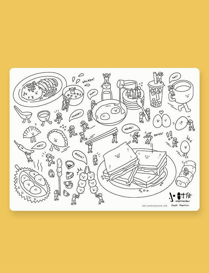Food Land | Colouring Placemat | Wheniwasfour – wheniwasfour | 小时候