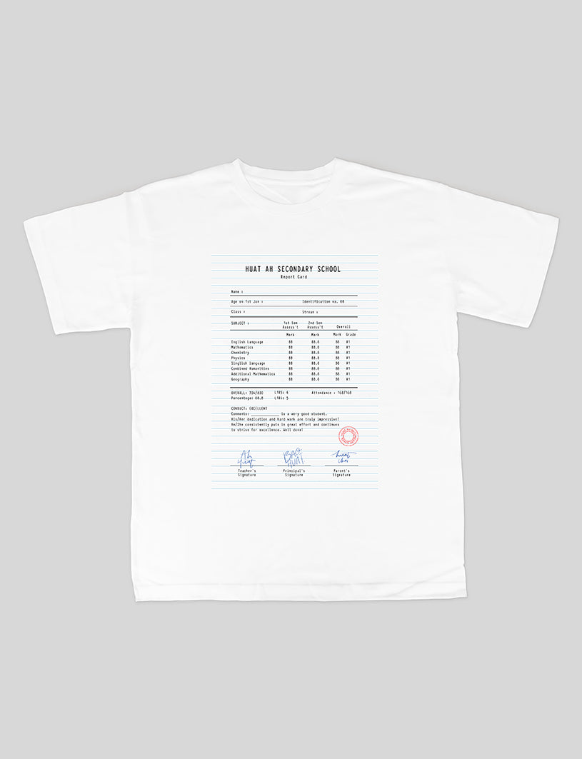 Huat Ah Report Card T-Shirt | Apparel | Wheniwasfour – wheniwasfour | 小时候
