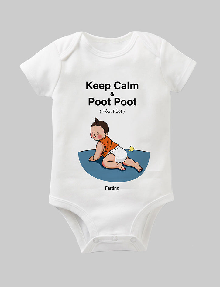 Keep Calm and Poot Poot Baby Romper | Apparel | Wheniwasfour ...